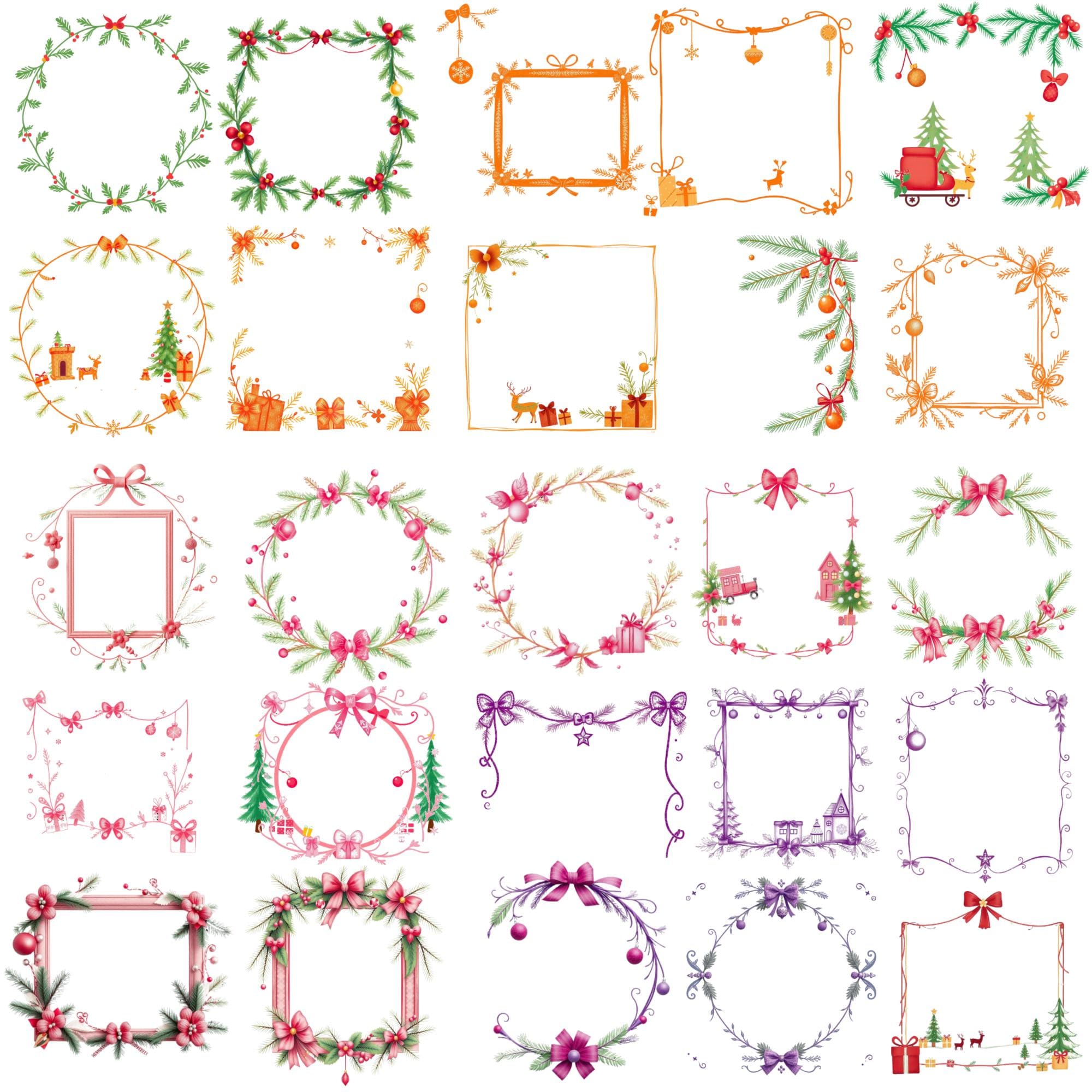 140 PNG Christmas FRAMES Clipart – Christmas Edges and Corners, Borders ...