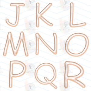 Peach Metallic Alphabet Clipart: Letters and Numbers PNG Bundle ...