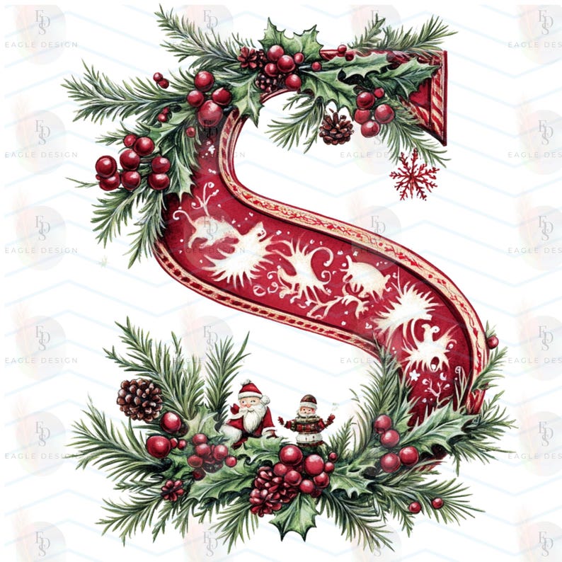 82 PNG, Illuminated CHRISTMAS Letters Bundle Card Clipart, English ...