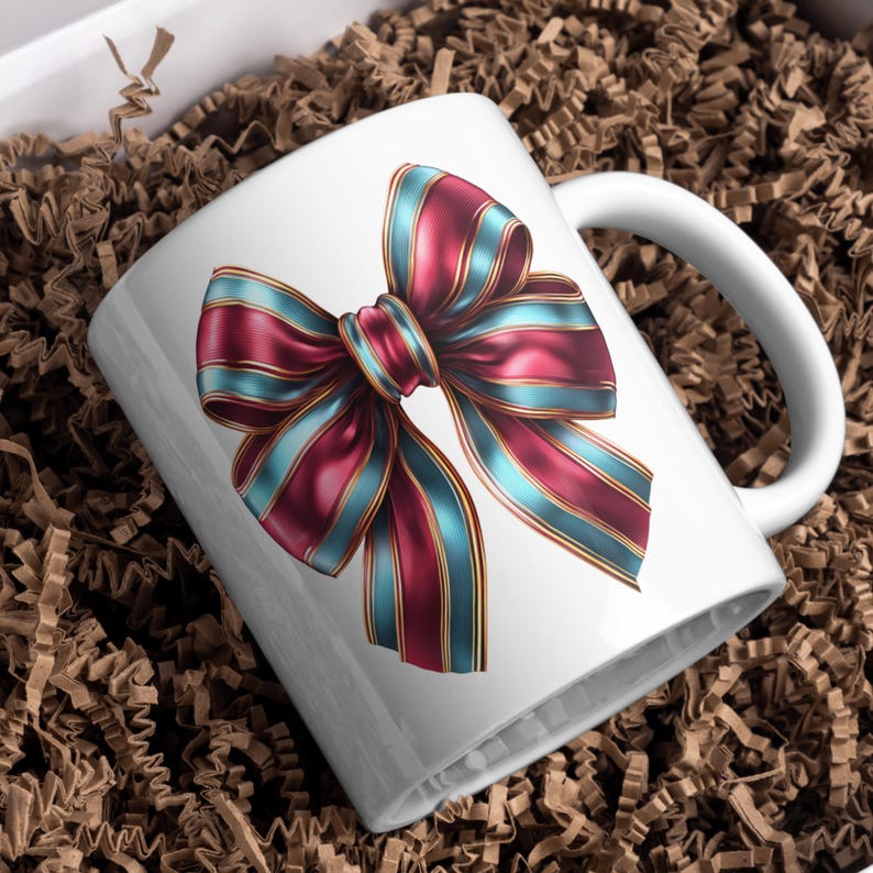 48 PNG Elegant Ribbon Bow Clipart Bundle, Satin Silk Gift Bows for ...