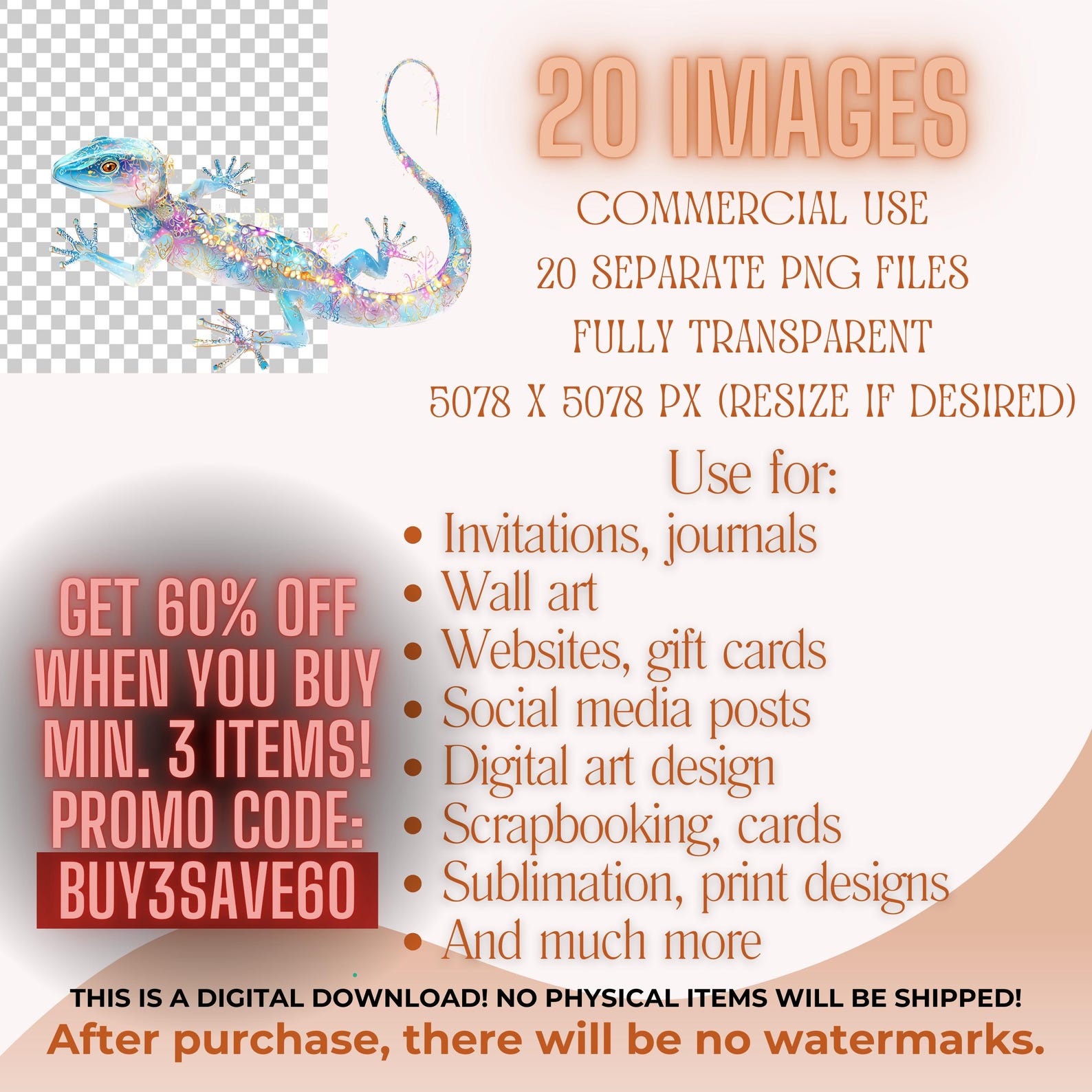 Fantasy Lizard Clipart Bundle, Glitter LIZARDS Clip Art PNG, Sparkling ...
