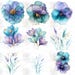 60 PNG TEAL and Purple Watercolor FLOWERS Clip Arts (300 Dpi ...