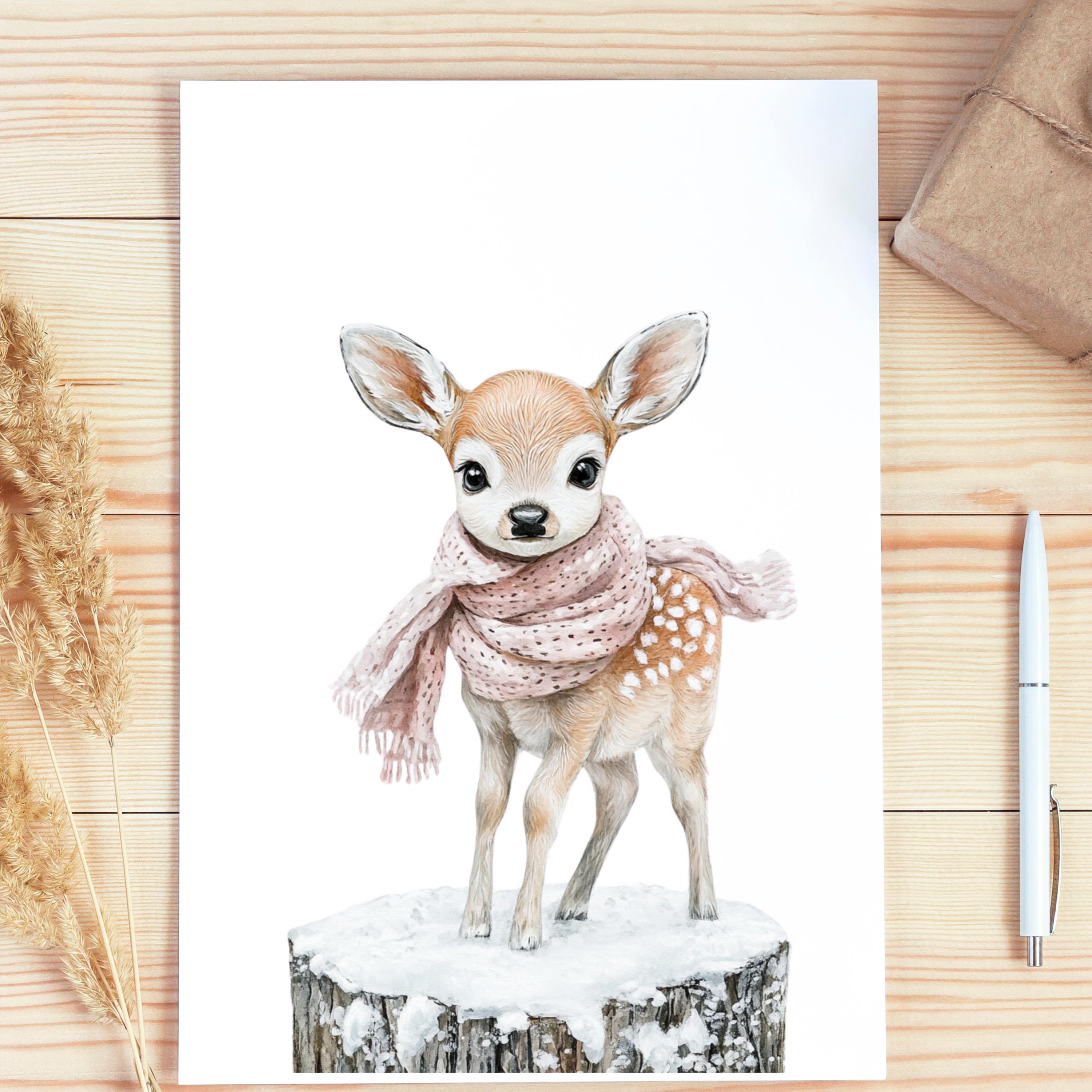 Winter Woodland Watercolor Clipart Set – 61 PNG | Wild Animals, Snow ...