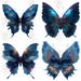 Ethereal Dark Blue Butterfly Clipart: 22 PNG Illustrations (digital ...