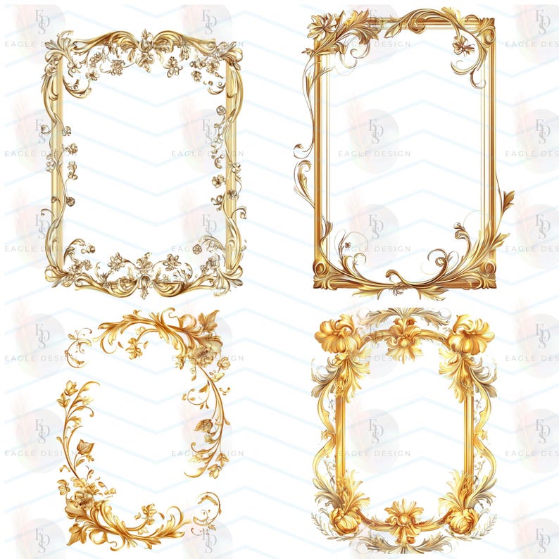 24 PNG GOLDEN Frame Clipart, Transparent Clip Art, Commercial Use ...