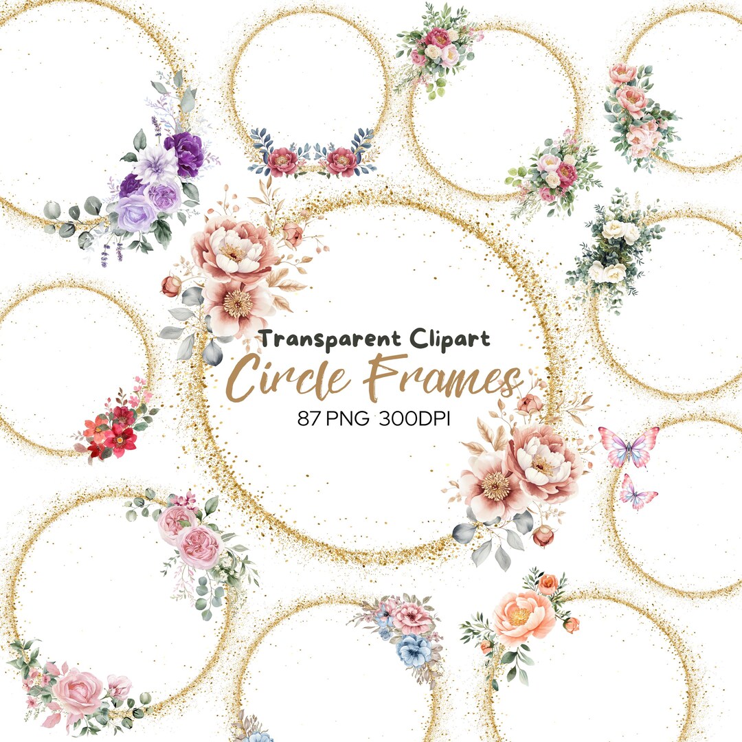 87 PNG Circle FRAMES, Clipart, Transparent Golden Frames, Branches ...
