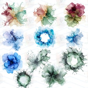 62 PNG Ink Color SPLASH Clip Arts (300 Dpi, Commercial Use, Bundle ...