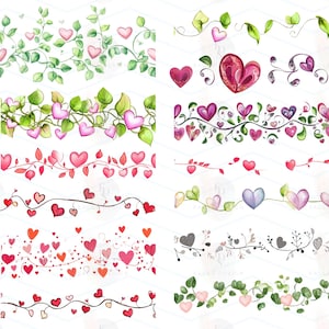 100 PNG Valentines BORDER Clipart – Heart Love Borders With Transparent ...