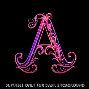 26 PNG, GLOW Alphabet Letters Bundle Card Clipart, English Alphabet ...