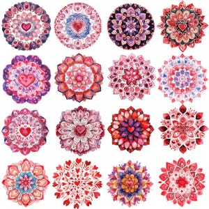 45 PNG Mandala - Watercolor Love Inspired - Clip Arts (300 Dpi ...