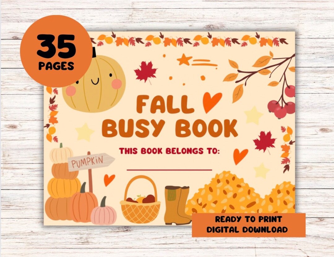 Toddler Fall Busy Book Printable Interactive Activities With Cutouts - Etsy