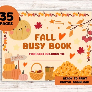 Toddler Fall Busy Book Printable Interactive Activities With Cutouts - Etsy