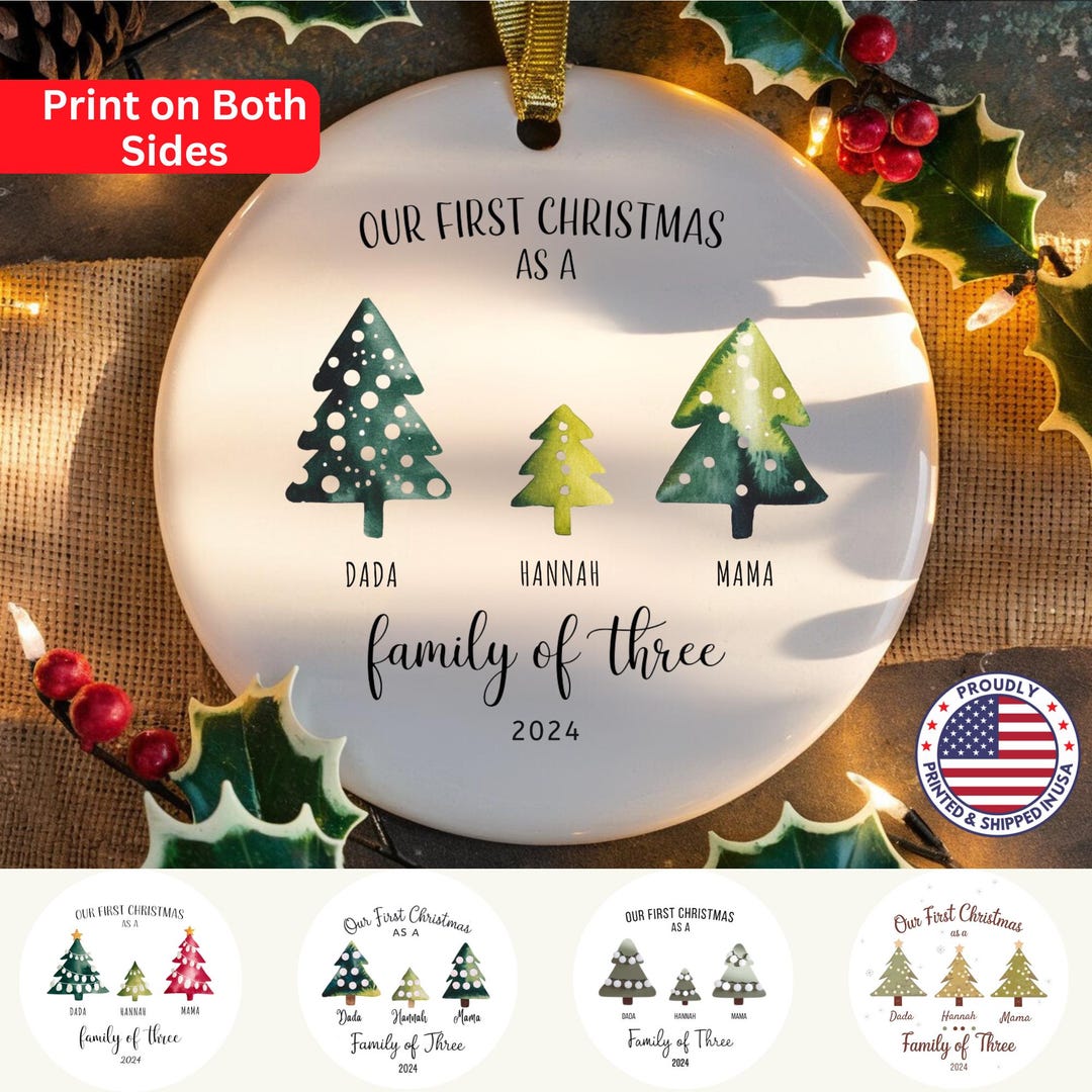 Family of Three First Christmas Ornament Baby First Christmas Ornament ...