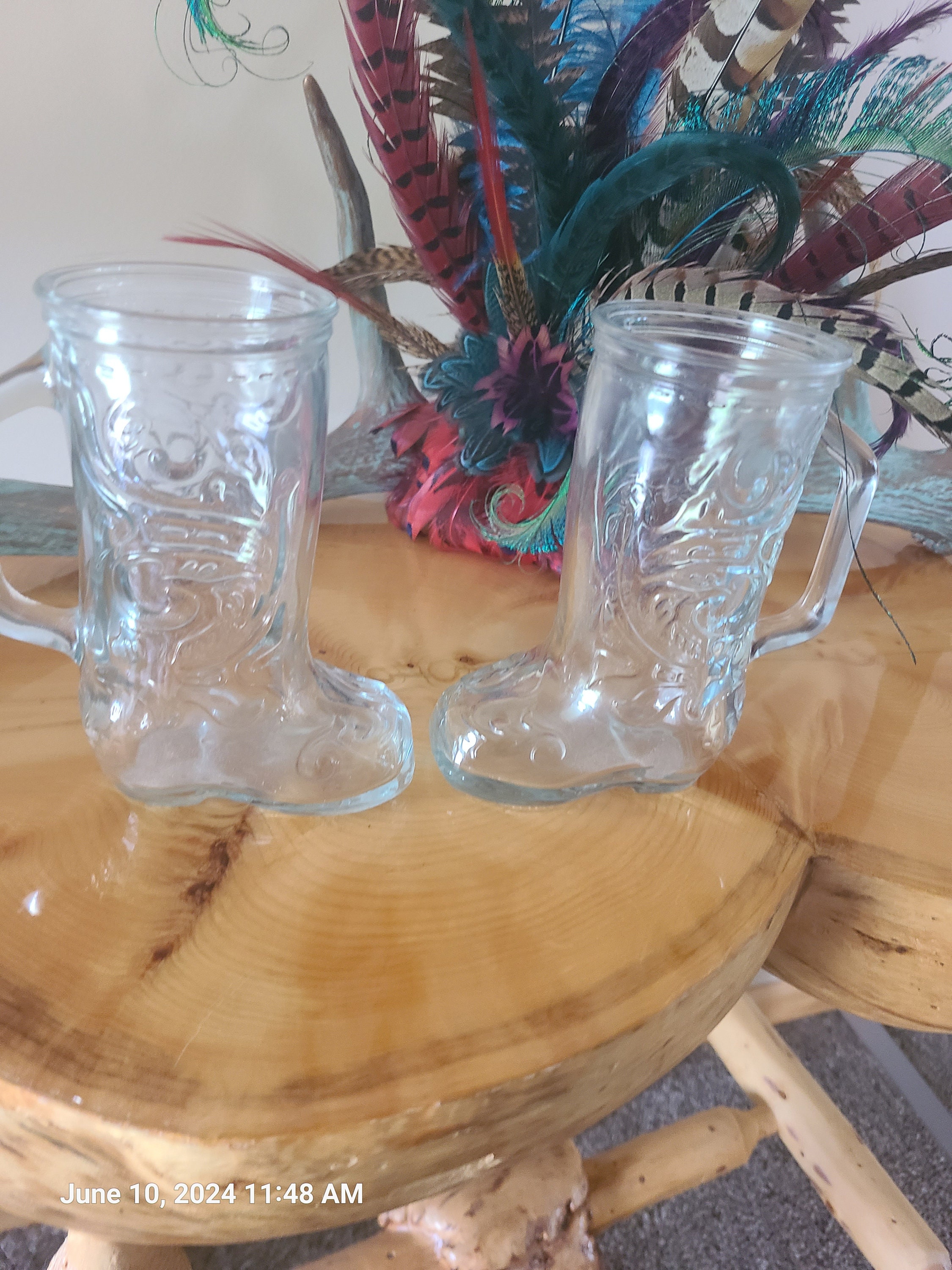 2 Cowboy Boot Beer Mugs Anchor Hocking - Etsy
