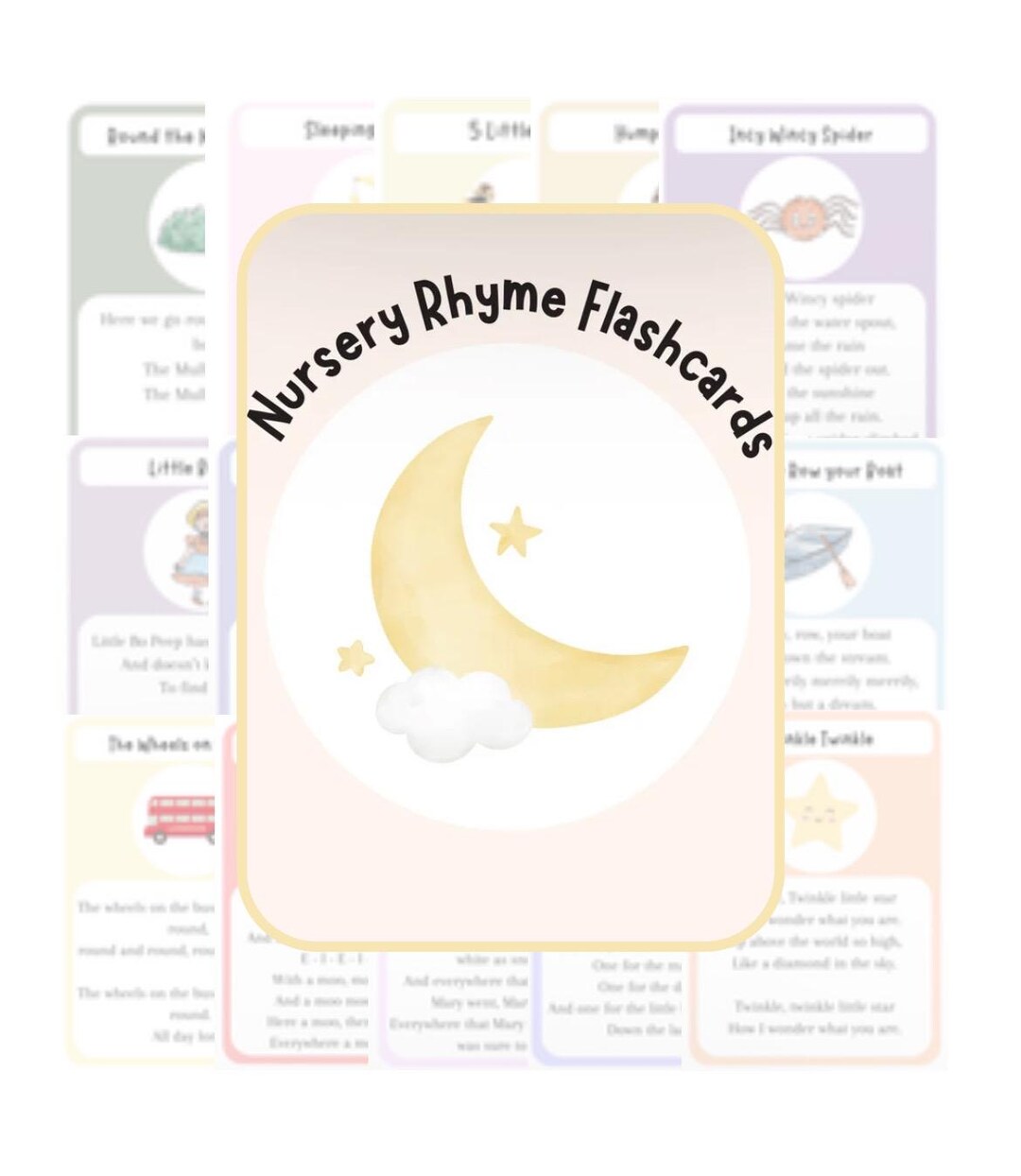Nursery Rhymes Flashcards, Classroom, Kindergarten, Childcare Resource ...