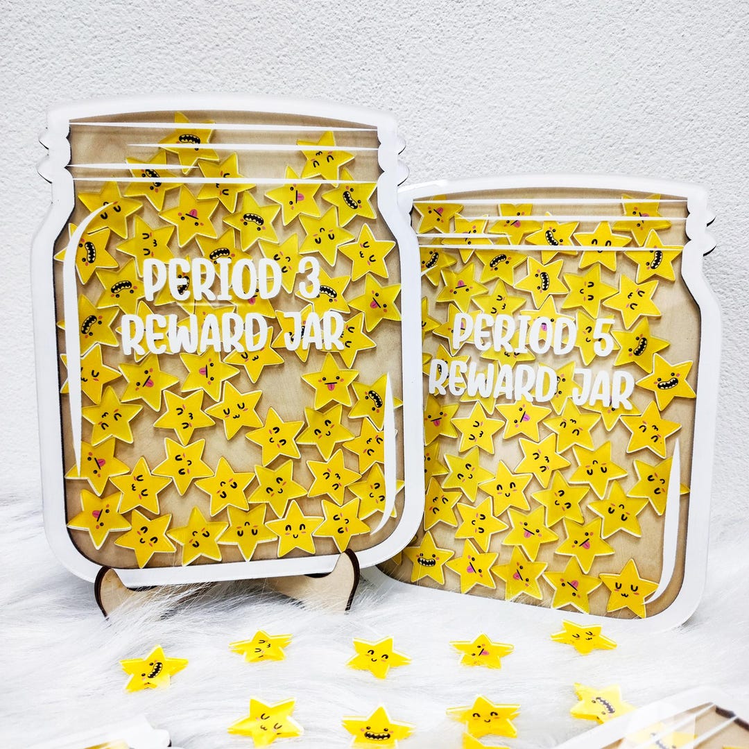 Custom Smiley Stars Reward Jar, Custom Name Reward for Kids, Kids ...