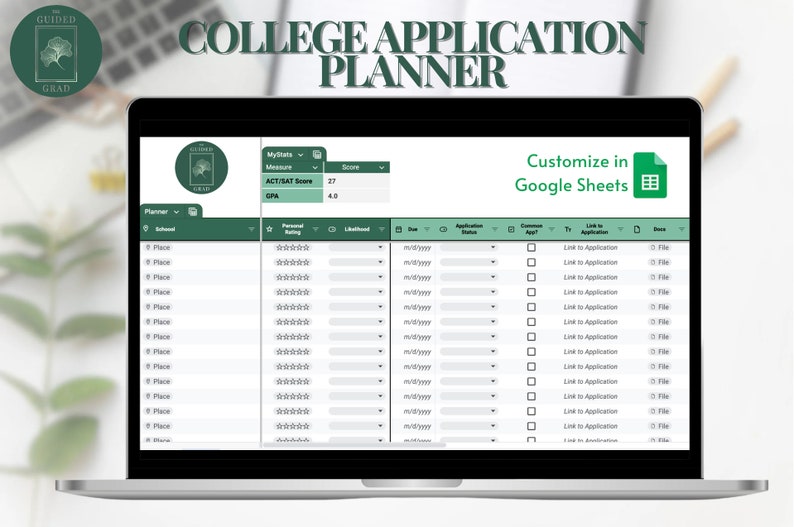 College Application Planner - Etsy