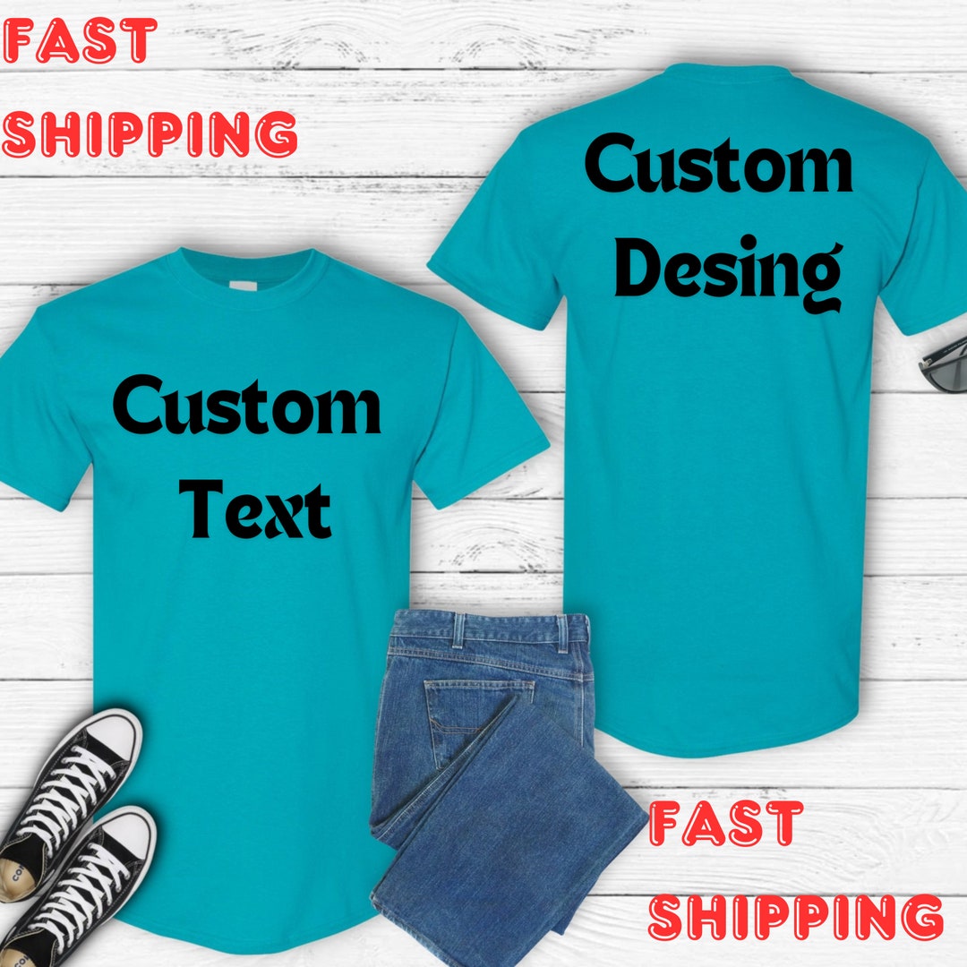 Personalized T-shirt Front and Back, Printing Custom Designs for Front ...