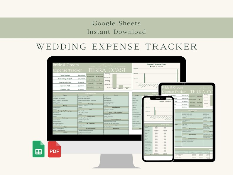 Wedding Expense Tracker - Etsy