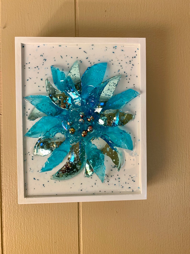 Sunflower Crushed Glass Resin Covered - Etsy