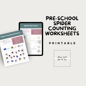 Preschool Spider Counting Adventure Worksheets Printable PDF | Kid ...