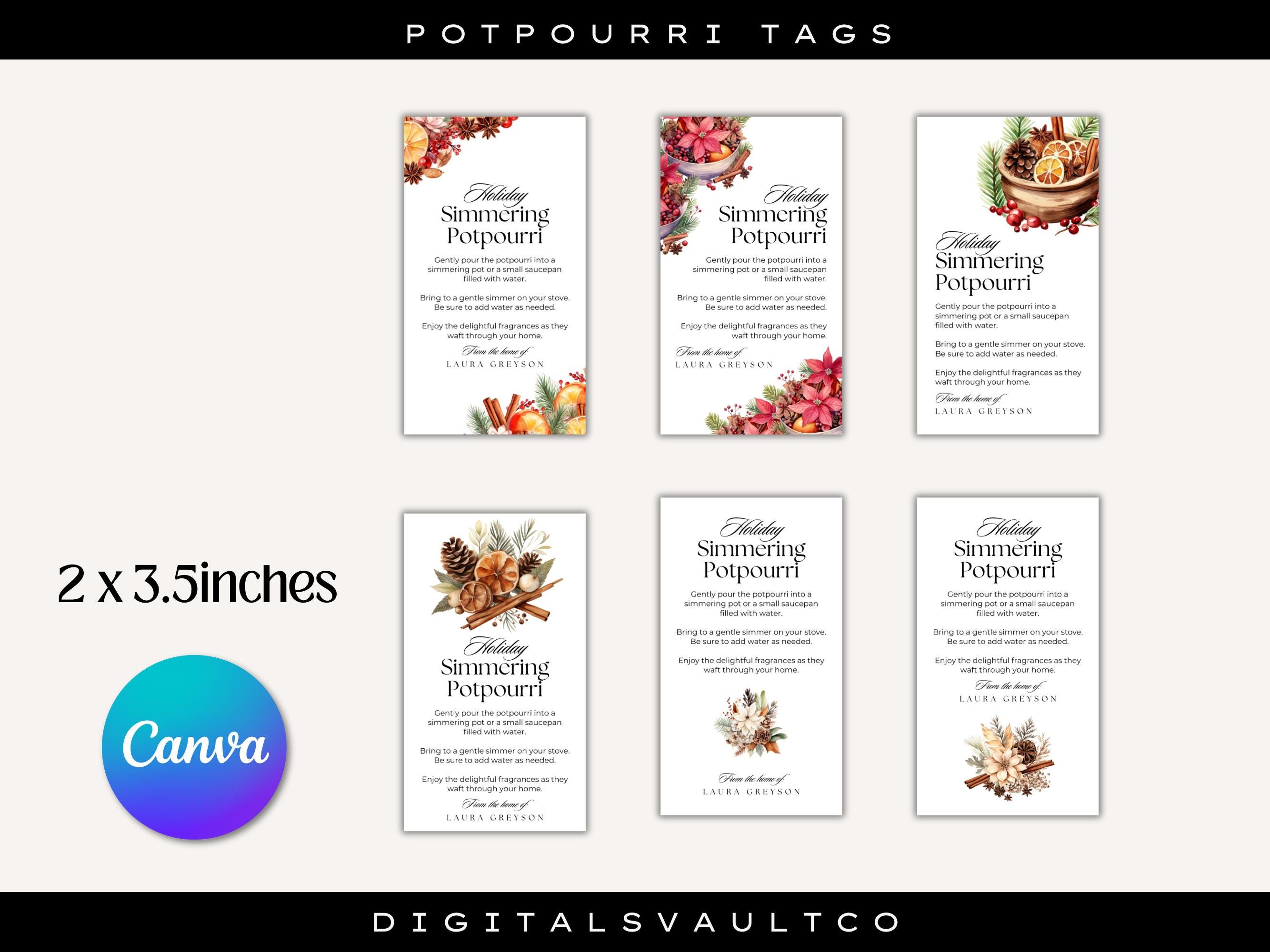 Potpourri Tag Template: Customizable Labels for Gifts & Branding ...
