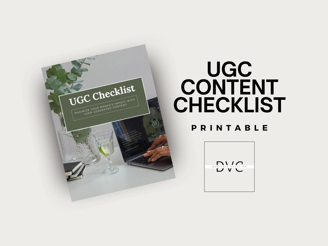 UGC Content Checklist PDF Printable for Brands and Creators User ...