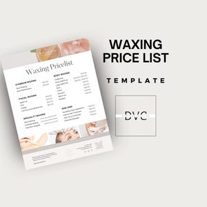 Waxing Price List Template | Customizable Beauty Salon Service Menu ...