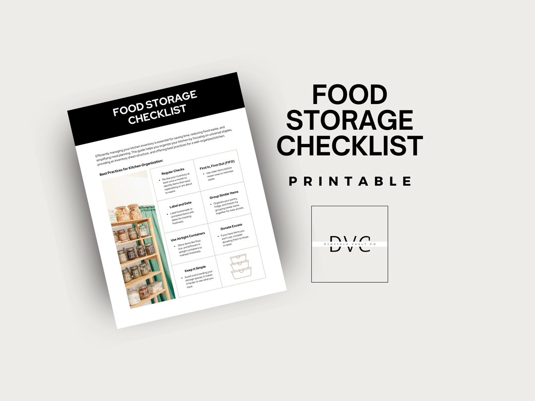 Food Storage Checklist Printable PDF | Simple Pantry Inventory ...