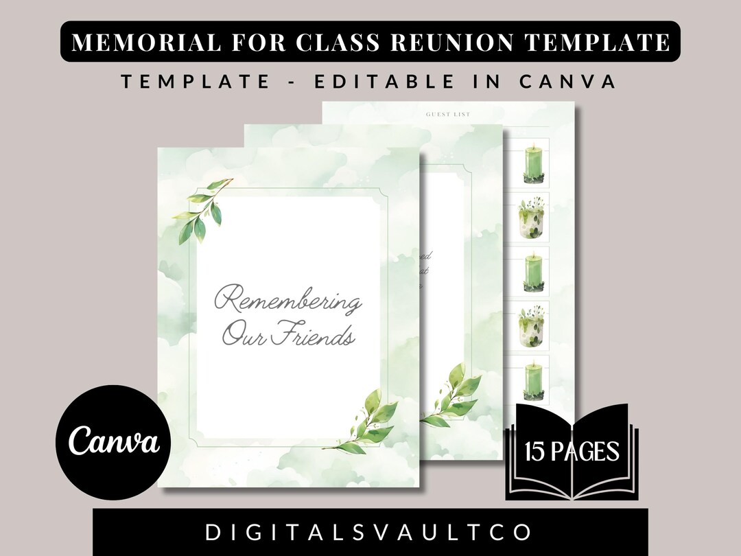 Memorial for Class Reunion Customizable Editable Template | Classmate ...