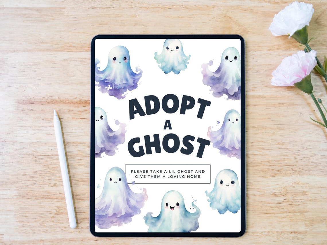 Adopt A Ghost Certificate PDF Cute Halloween Adoption Printable Fun ...