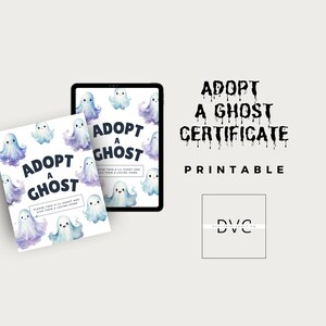 Adopt A Ghost Certificate PDF Cute Halloween Adoption Printable Fun ...