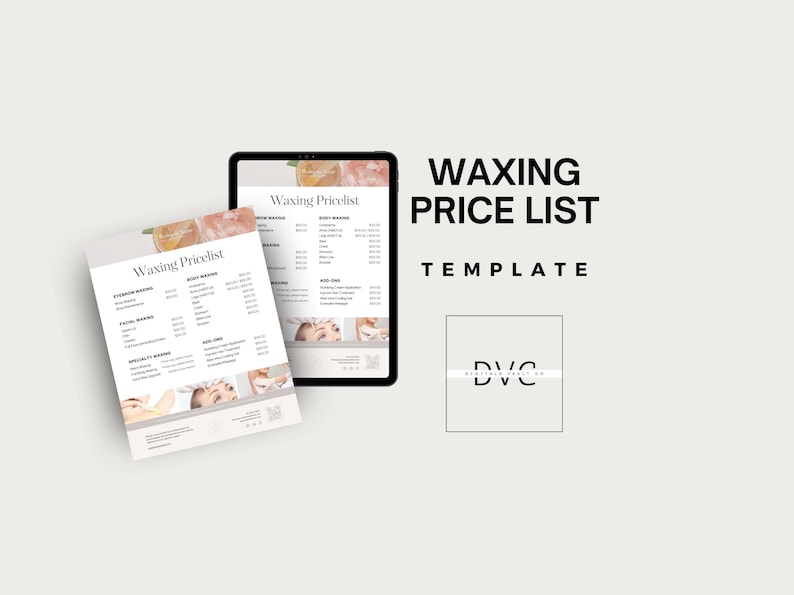 Waxing Price List Template | Customizable Beauty Salon Service Menu ...
