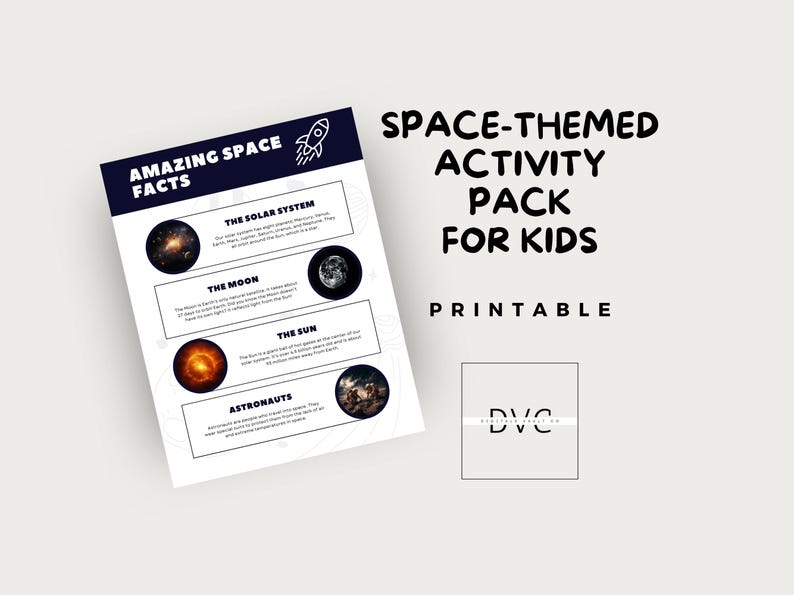 Space Themed Activity Sheets for Kids PDF Printable Outer Space Games ...