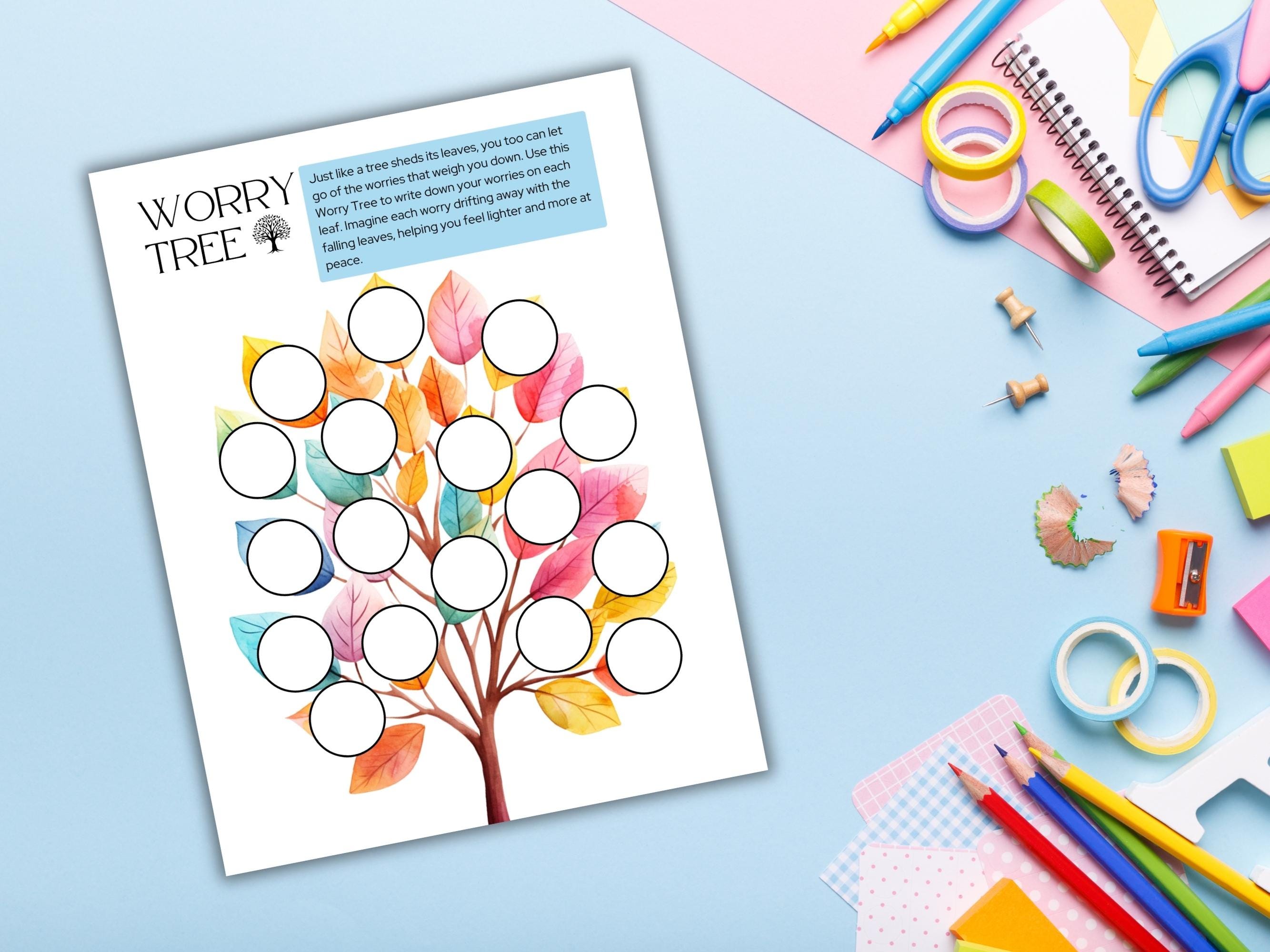 Worry Tree Worksheet Printable | Anxiety Management Tool | CBT ...