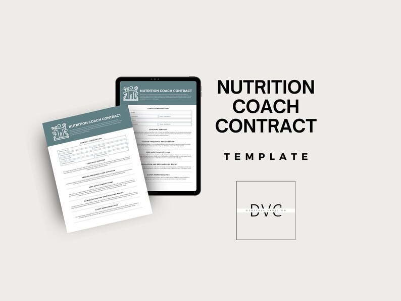 Nutrition Coach Contract Template | Customizable Client Agreement Form ...