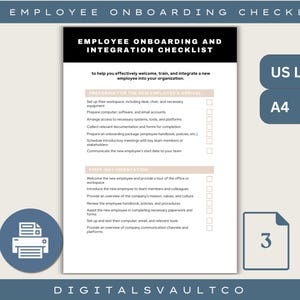 New Employee Onboarding Checklist PDF Printable Employee Orientation ...