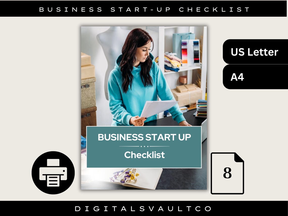 Business Start-up Checklist Printable for New Entrepreneurs, Small ...