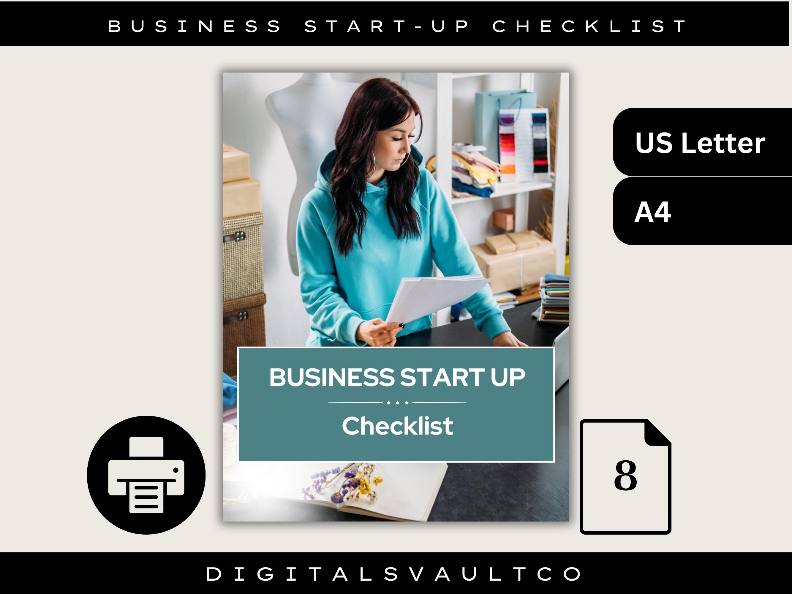 Business Start-up Checklist Printable PDF | New Business Set-up Processes | Small Business Start ...
