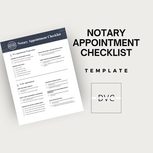 Notary Appointment Checklist Template Editable Notary Signing ...