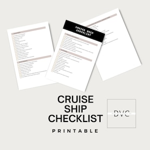 Cruise Ship Checklist Printable PDF | Minimalist Cruise Vacation ...