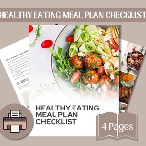 Healthy Eating Meal Plan Checklist Minimalist PDF Printable Diet and ...