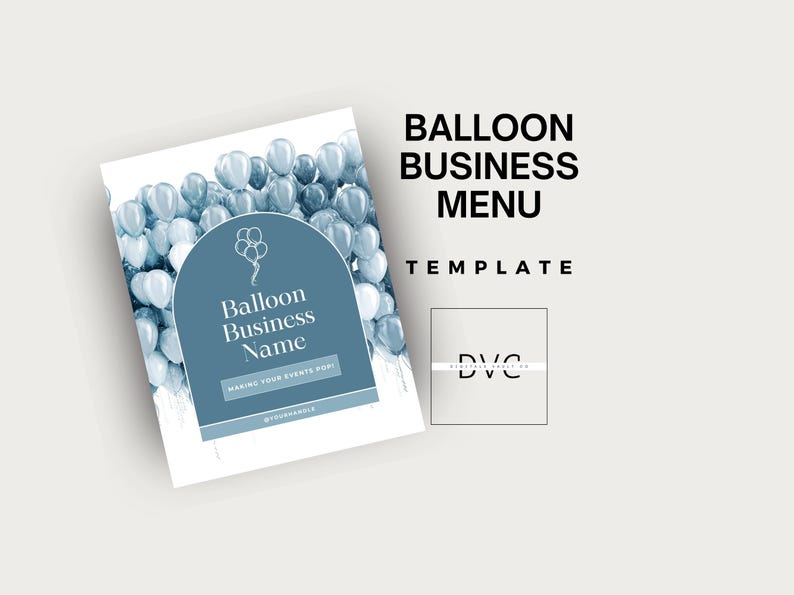 Balloon Business Menu Template Balloon Decor Price List Party Styling ...