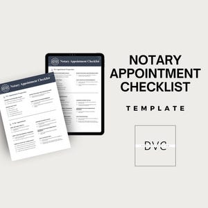 Notary Appointment Checklist Template | Editable Notary Prep Form ...
