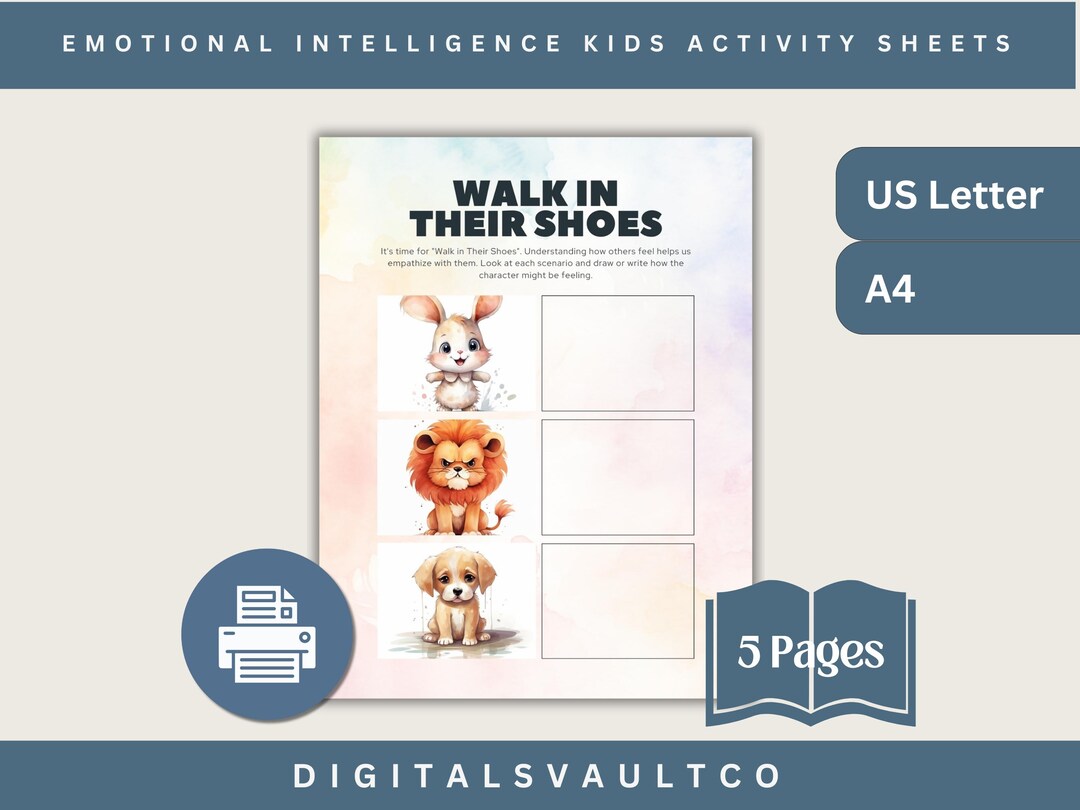Emotional Intelligence Activity Sheets for Kids Printable | Worksheets ...