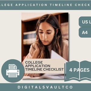 College Application Timeline Checklist Minimalist PDF Printable ...