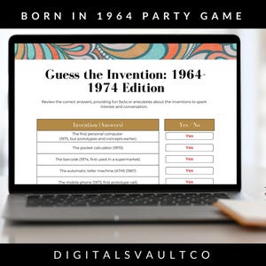 Born in 1964 Party Game Template 60s Trivia, Fun Facts and Nostalgia ...