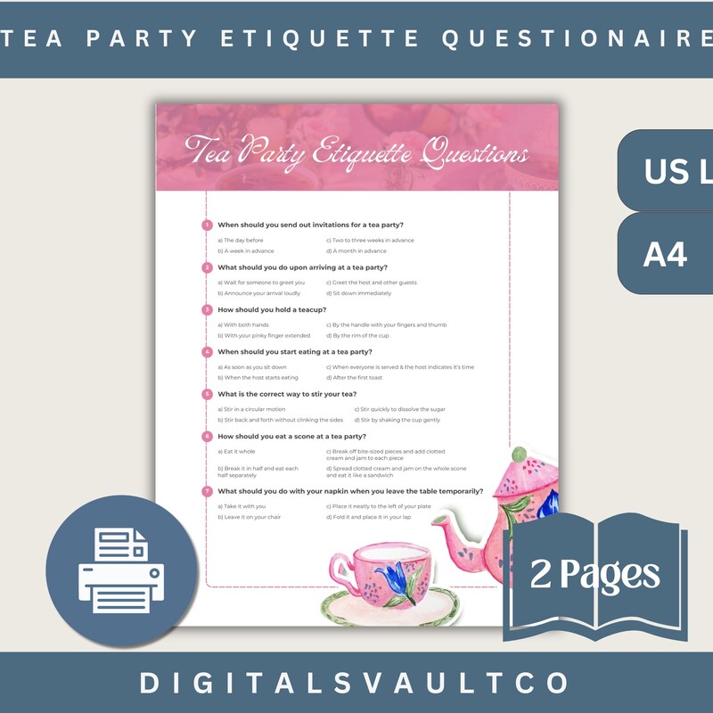 Tea Party Game - Etsy