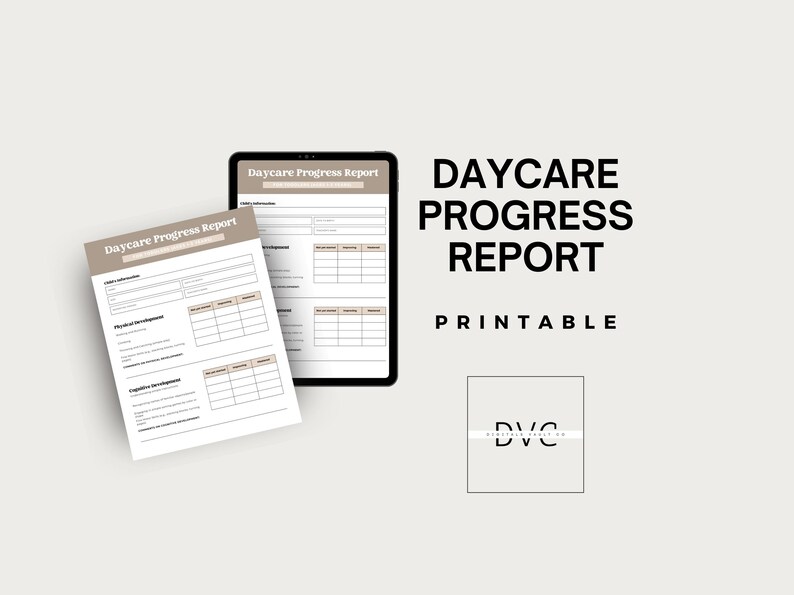 Daycare Progress Reports Printable | Kindergarten Records | Child ...