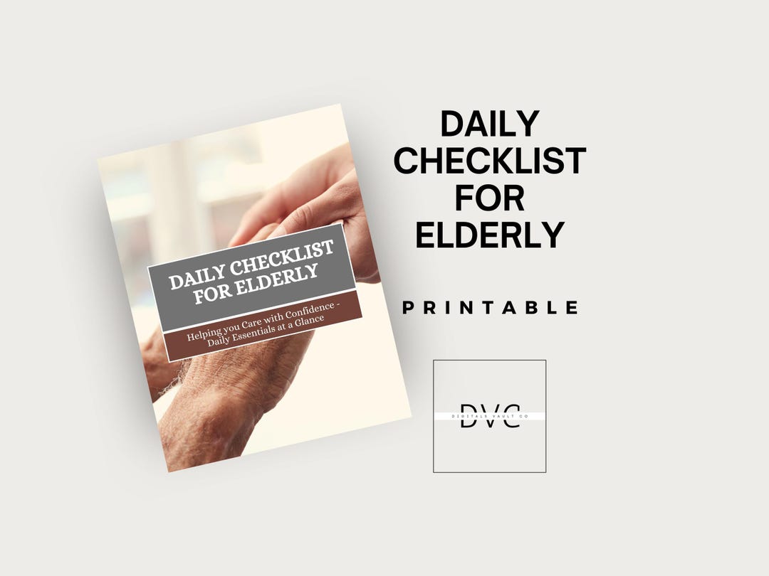 Daily Checklist for Elderly Printable | Senior Health Planner | Elderly ...